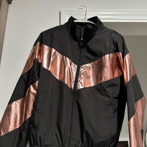ZYIA | Jackets & Coats | Zyia Black And Metallic Pink Jacket | Poshmark